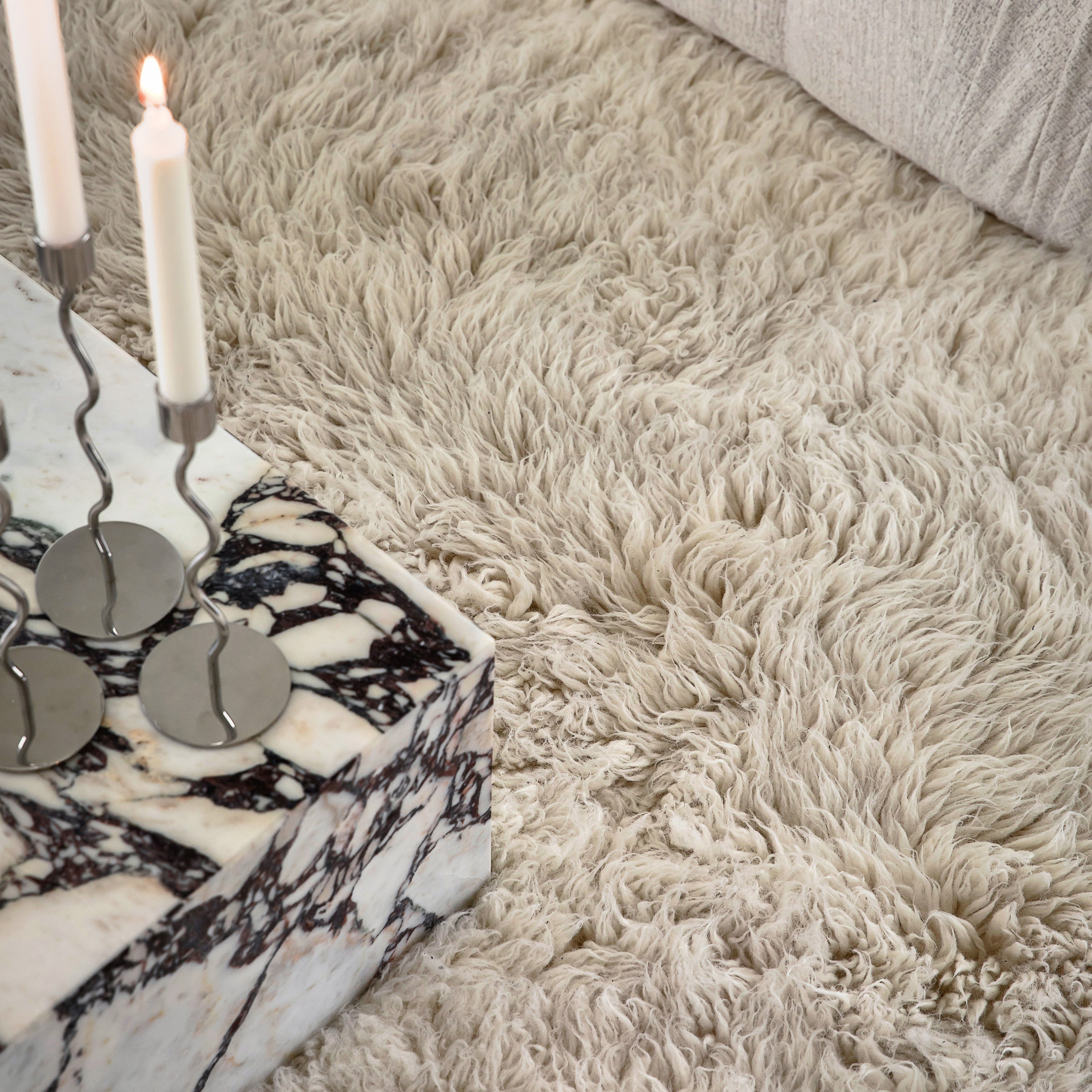 Sleepo Collection Fluffy Flokati Matta White 200x300 - Sleepo